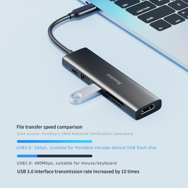 6-in-1 USB-C Docking Station - Huntkey