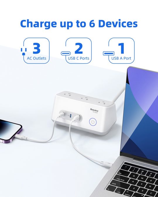 Huntkey |100W Charging Station | Fast Desktop Charger for Multiple Devices