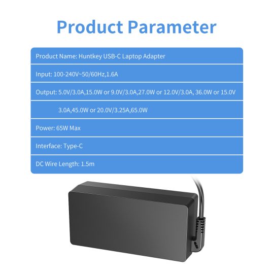 USB-C Laptop Adapter 65W - Huntkey